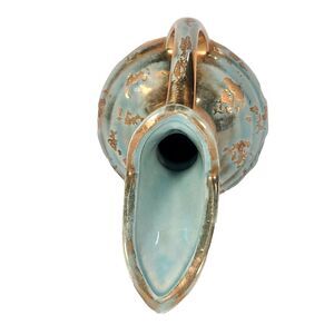 Accents | Vintage Savoy Weeping Gold Pitcher Ewe Turquoise And Gold ...